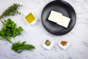 Grilled Feta with Fresh Herbs - Cook What You Love Appetizers