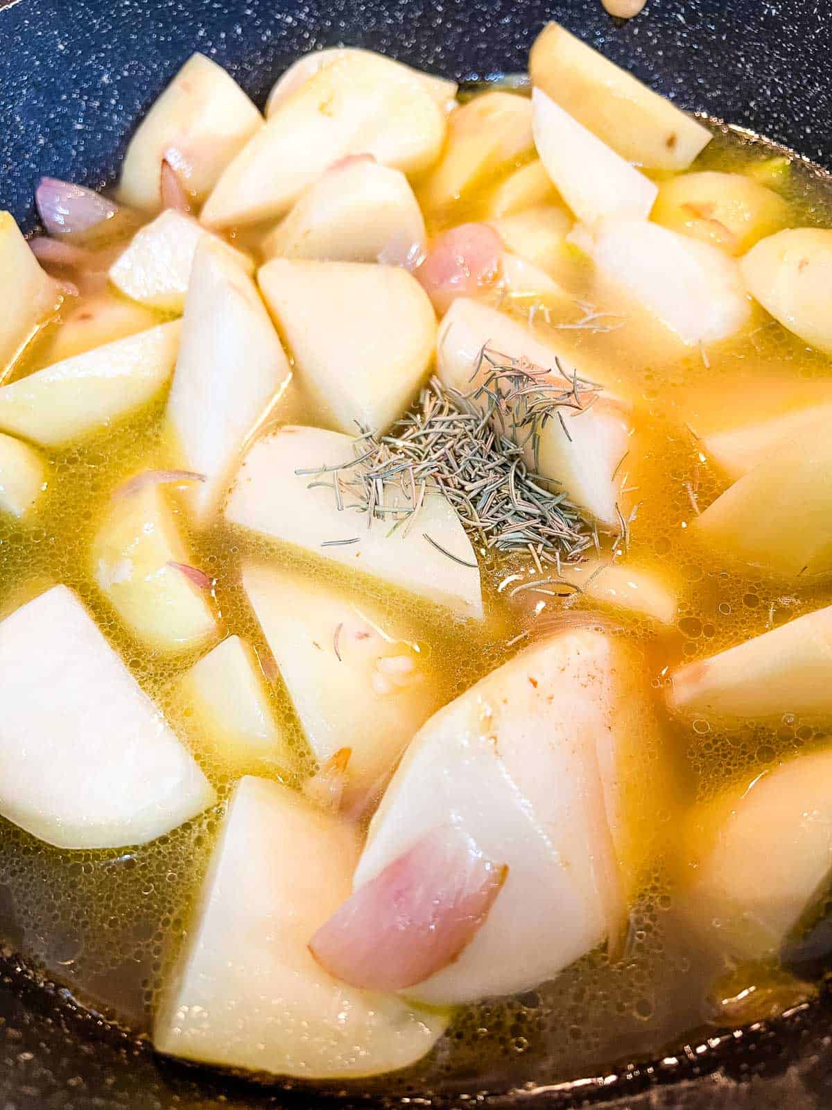 Garlic & Rosemary Braised Potatoes - Cook What You Love