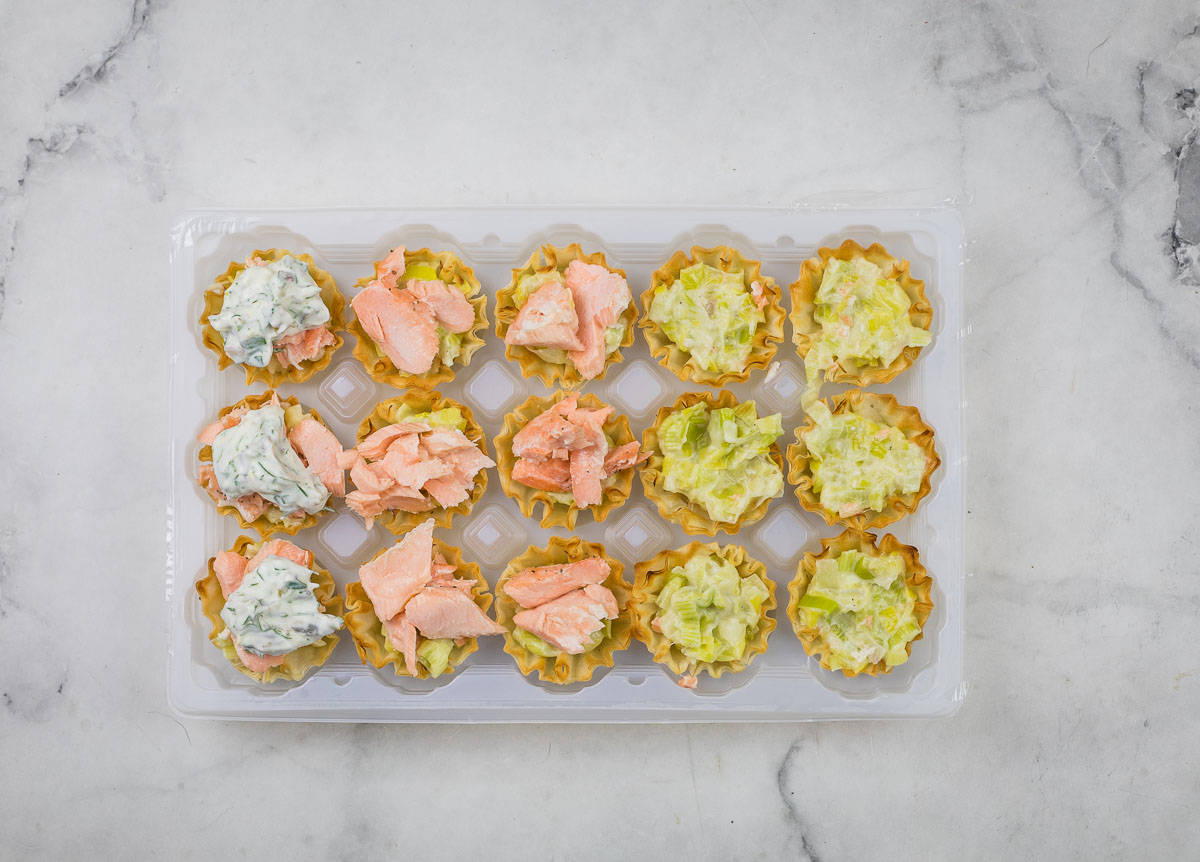 Salmon & Leek Phyllo Tartlets - Cook What You Love Appetizers