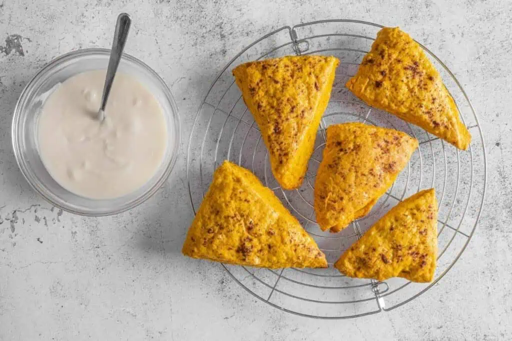Pumpkin Spice Scones with Vanilla Glaze - Cook What You Love